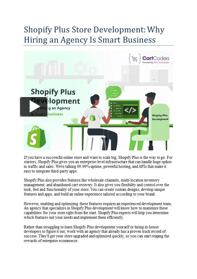 PPT – Shopify Plus Store Development: Why Hiring an Agency Is Smart Business PowerPoint ...