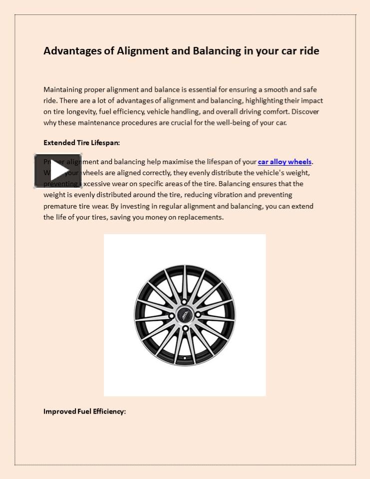 Advantages of Alignment and Balancing in your car ride presentation | free to download