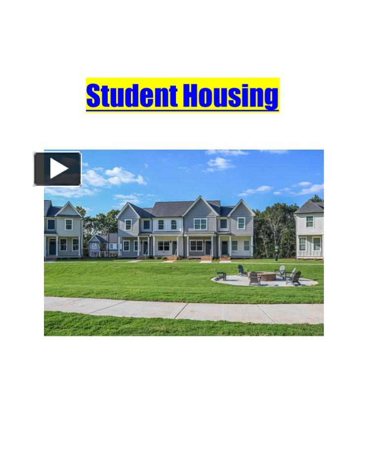 PPT – Student Housing PowerPoint presentation | free to download - id: 972419-MjJjY