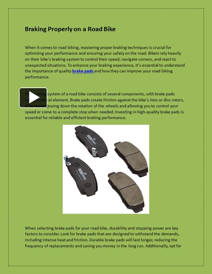 PPT – Braking Properly on a Road Bike PowerPoint presentation | free to ...
