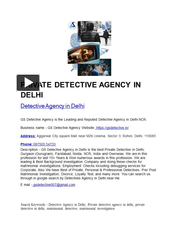 PPT – GS Detective Agency in Delhi PowerPoint presentation | free to download - id: 972b07-MGZhZ