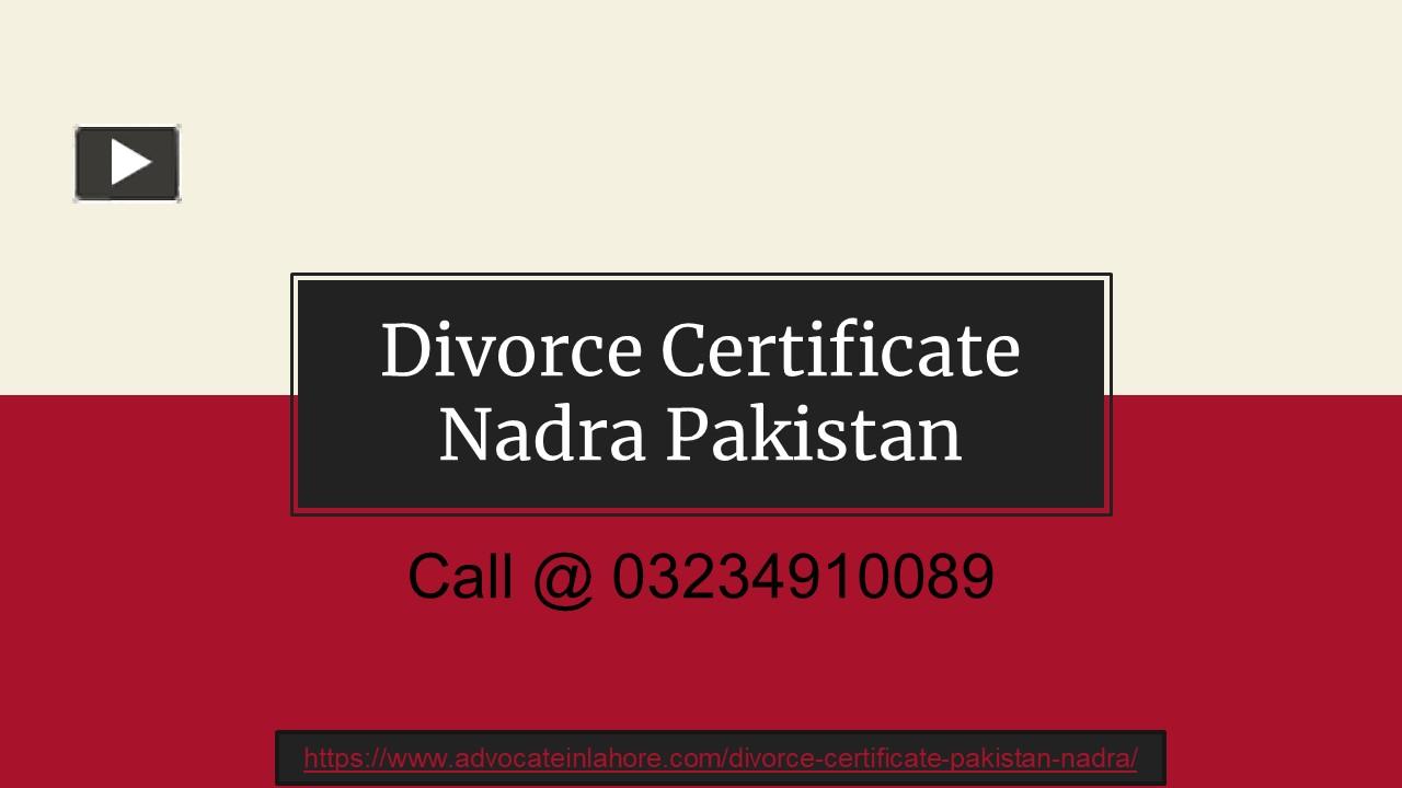 PPT – Divorce Certificate Nadra From Union Council PowerPoint presentation | free to download ...