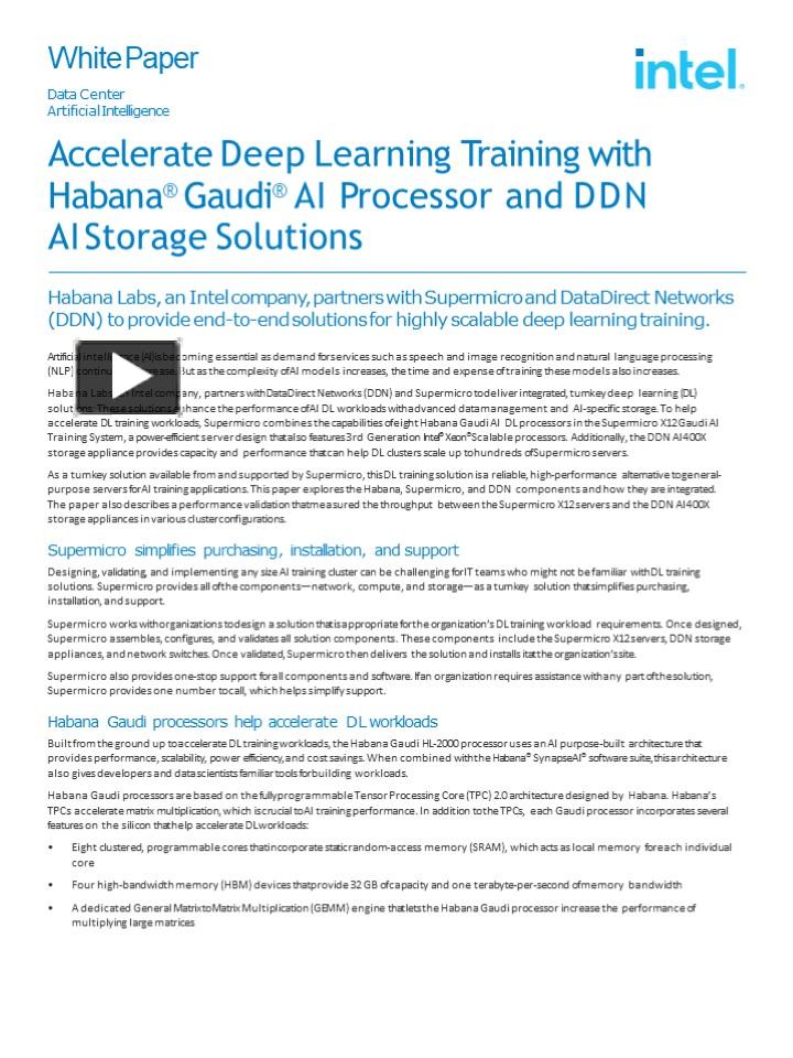 PPT – Accelerate Deep Learning Training with Habana Gaudi AI Processor and DDN AI Storage ...