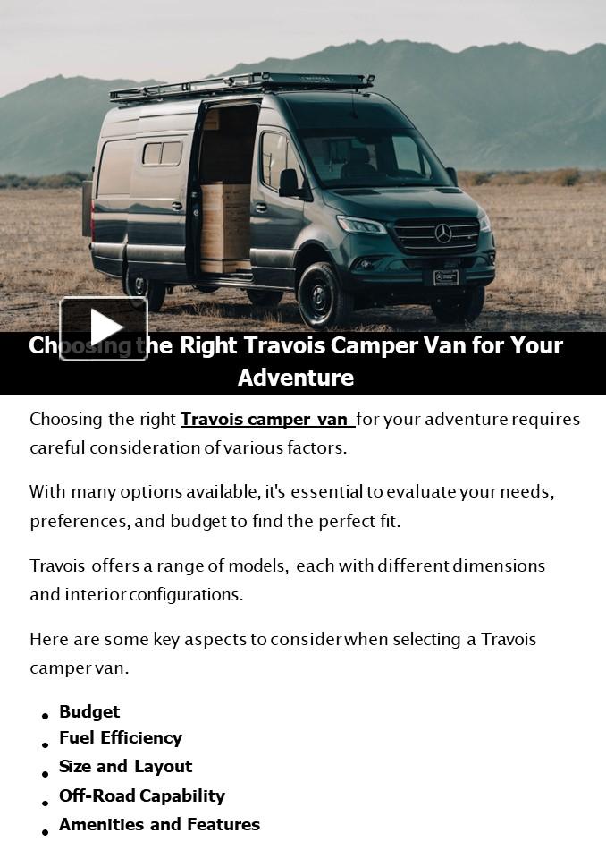 PPT – Choosing the Right Travois Camper Van for Your Adventure ...
