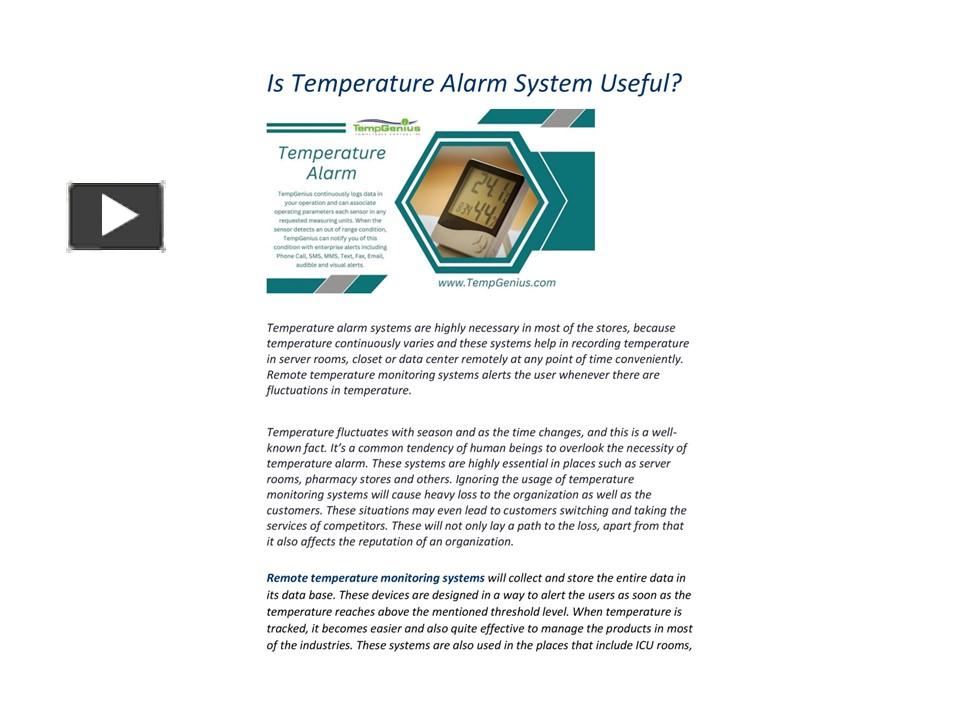 PPT – Is Temperature Alarm System Useful? PowerPoint presentation | free to download - id ...