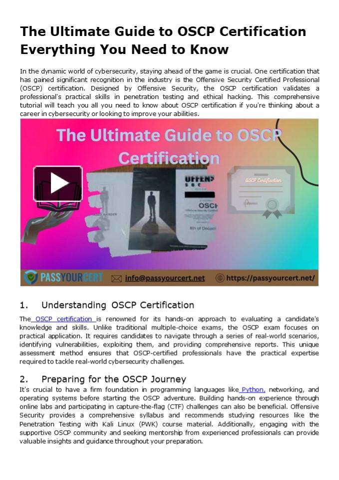 The Ultimate Guide to OSCP Certification: Everything You Need to Know presentation | free to ...