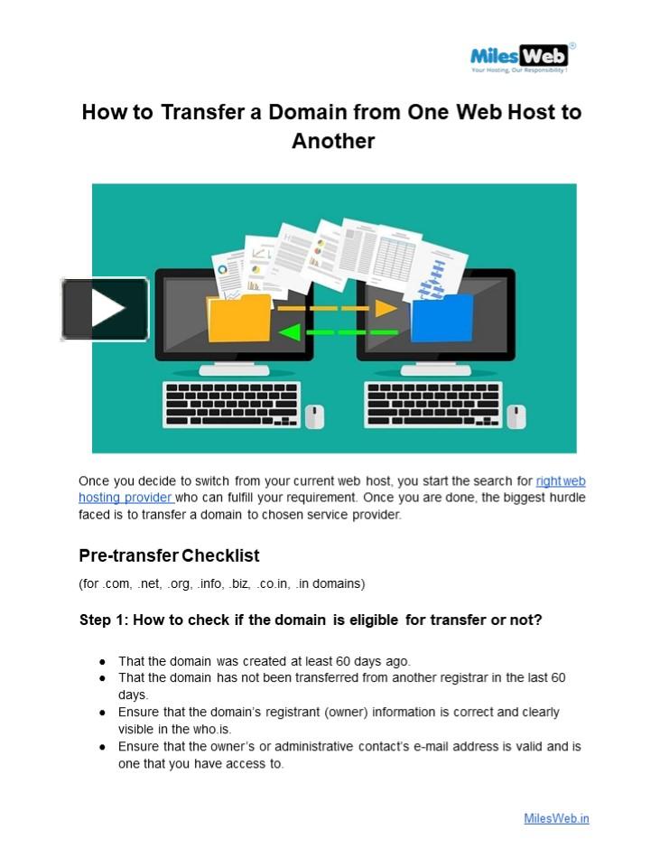 How to Transfer a Domain from One Web Host to Another presentation | free to download