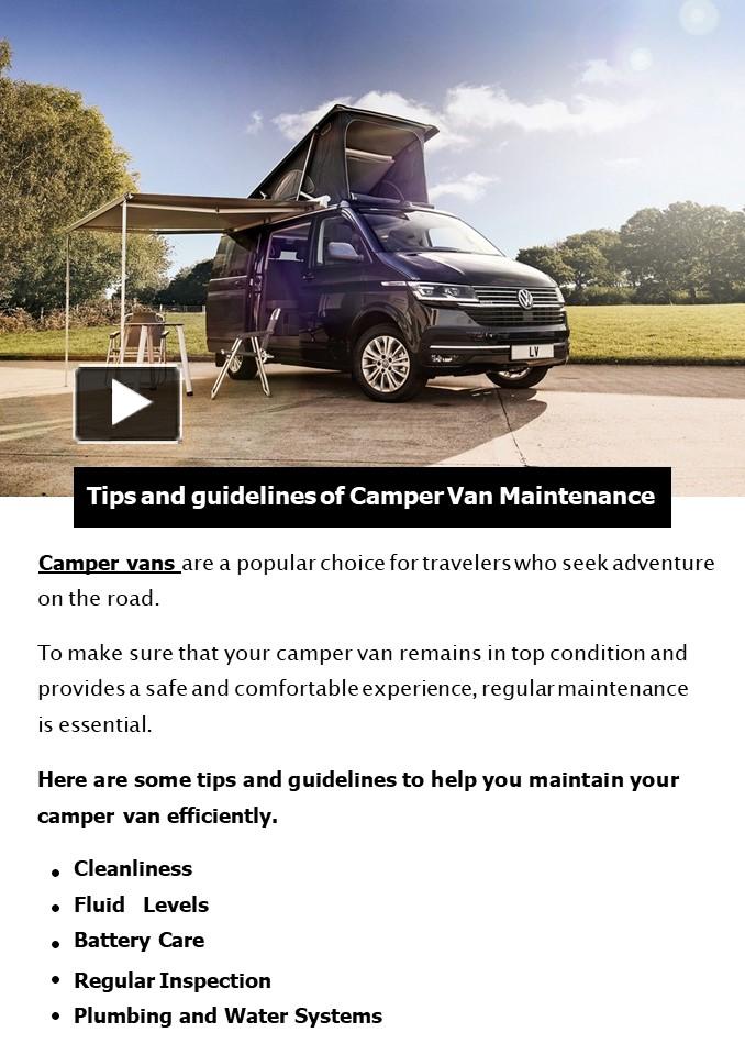 PPT – Tips and guidelines of Camper Van Maintenance PowerPoint ...