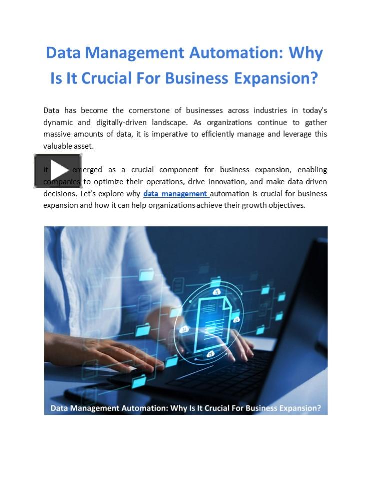 PPT – Data Management Automation: Why Is It Crucial For Business Expansion? PowerPoint ...