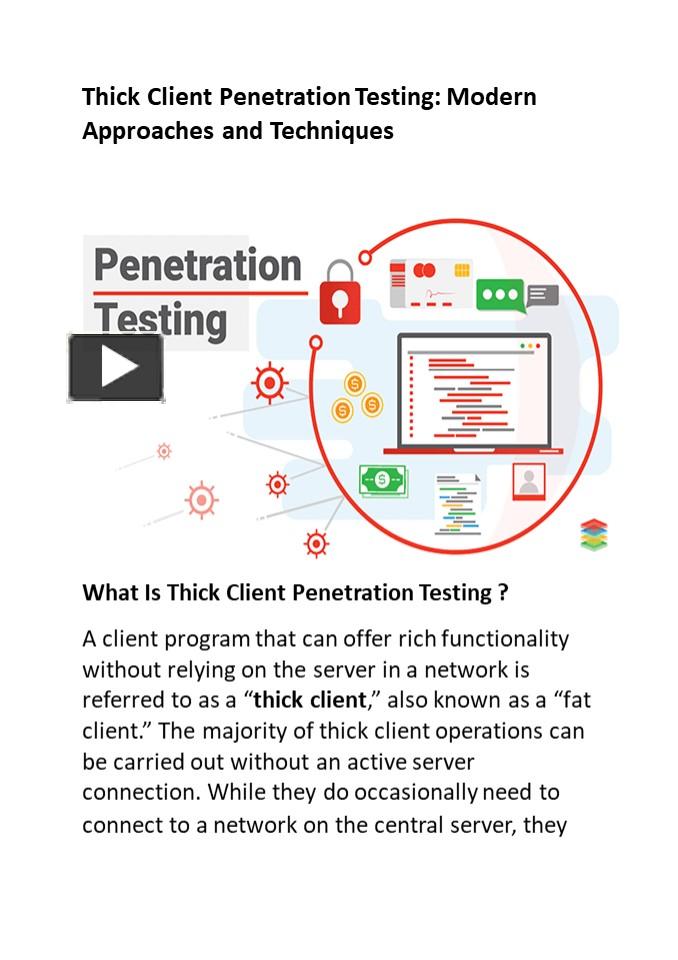 Ppt Thick Client Penetration Testing Modern Approaches And Techniques Powerpoint Presentation