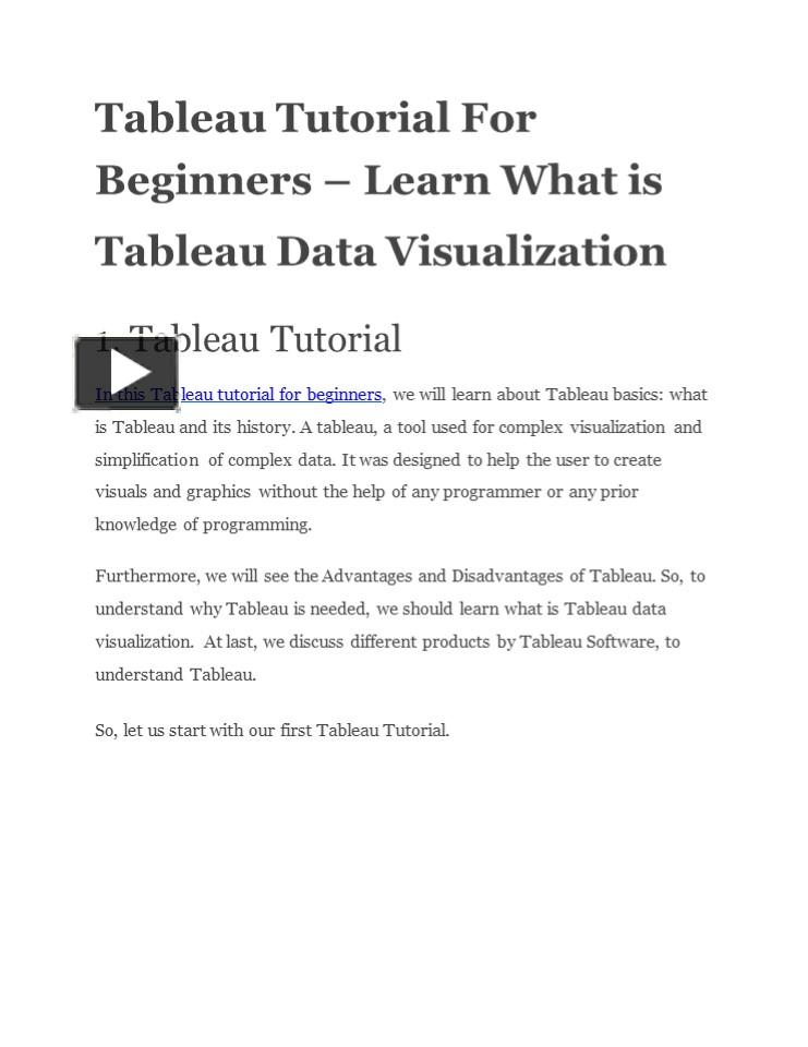 Ppt Tableau Tutorial For Beginners Learn What Is Tableau Data Visualization Powerpoint