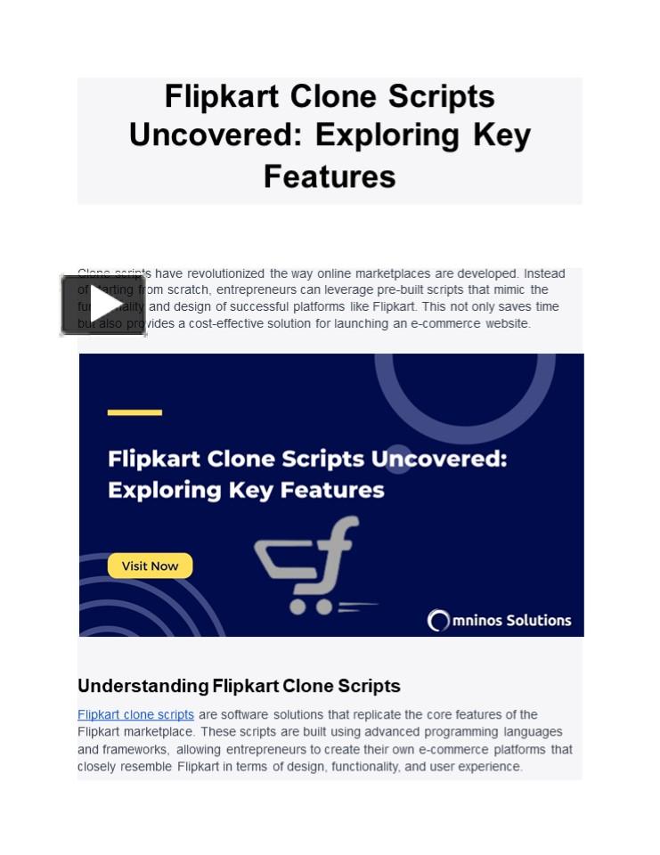 Ppt Flipkart Clone Scripts Uncovered Exploring Key Features Powerpoint Presentation Free To