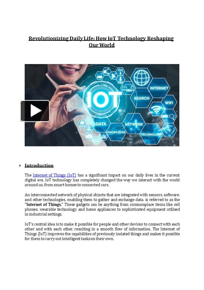 PPT – Revolutionizing Daily Life: How IoT Technology Reshaping Our World PowerPoint presentation ...