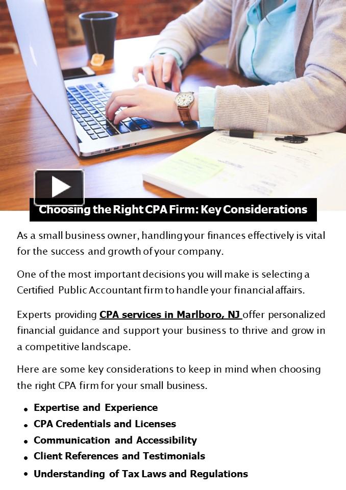 PPT – Choosing the Right CPA Firm: Key Considerations for Small Business Owners PowerPoint ...