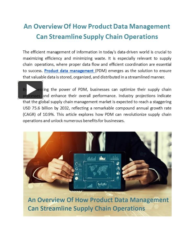 An Overview Of How Product Data Management Can Streamline Supply Chain Operations presentation ...