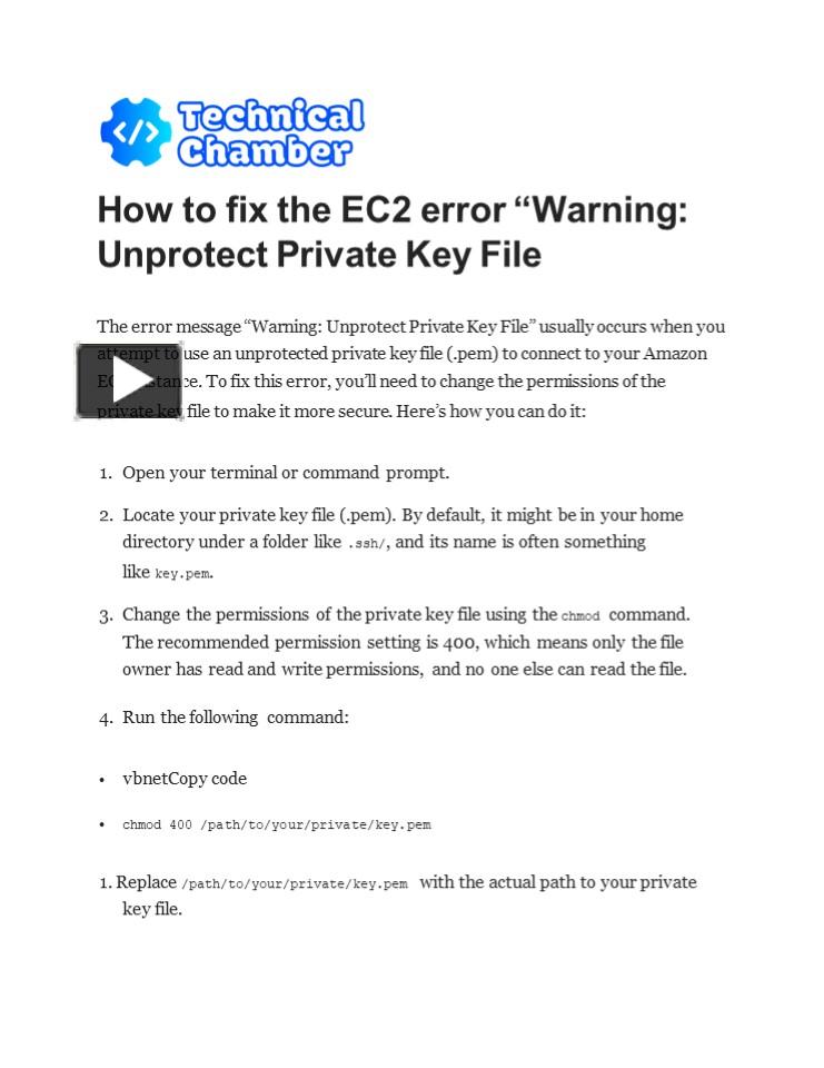 Ppt How To Fix The Ec2 Error “warning Unprotect Private Key File Powerpoint Presentation 2119