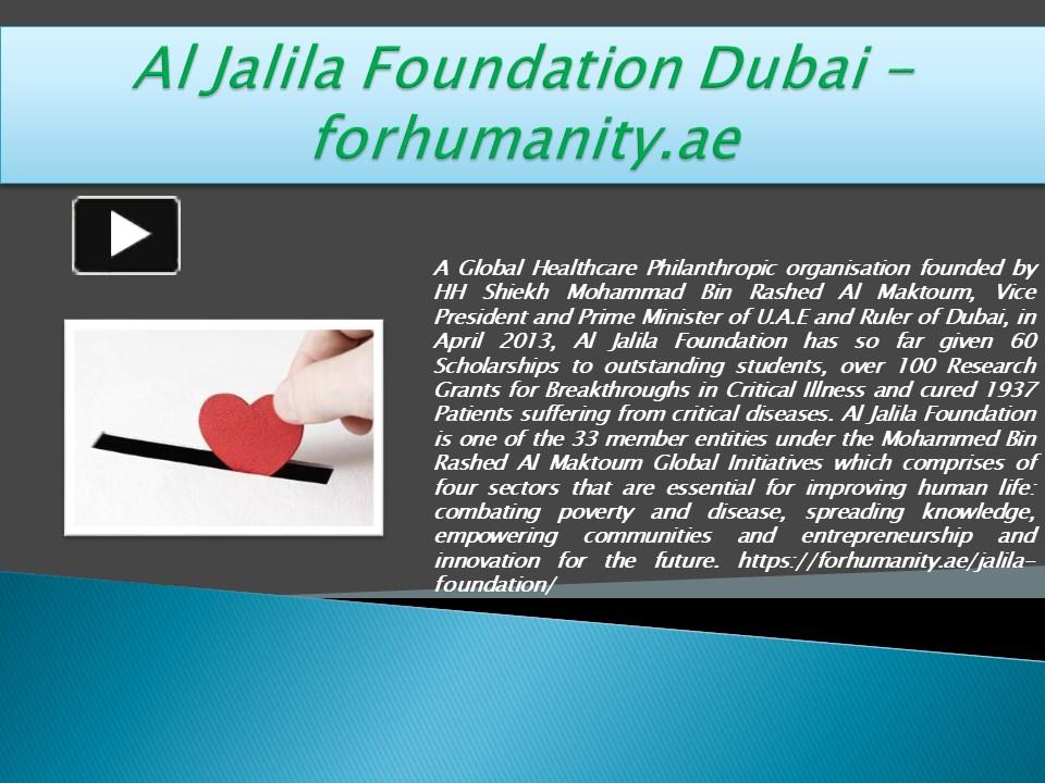 PPT – Al Jalila Foundation Dubai - forhumanity.ae PowerPoint presentation | free to download ...