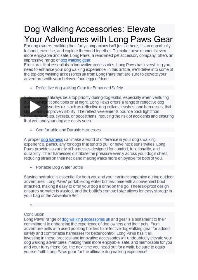 PPT – Dog Walking Accessories Elevate Your Adventures with Long Paws ...