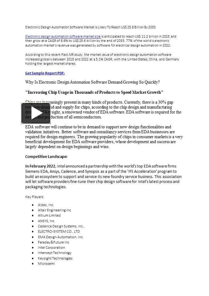 Ppt Electronic Design Automation Software Market Powerpoint Presentation Free To Download