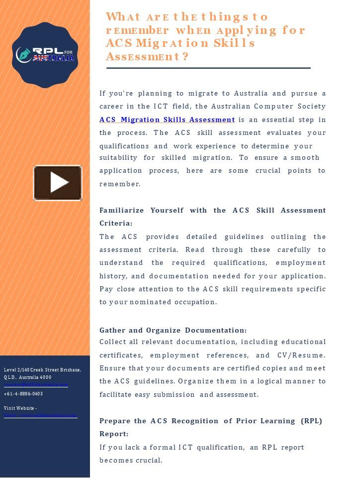 PPT – What are the things to remember when applying for ACS Migration Skills Assessment ...
