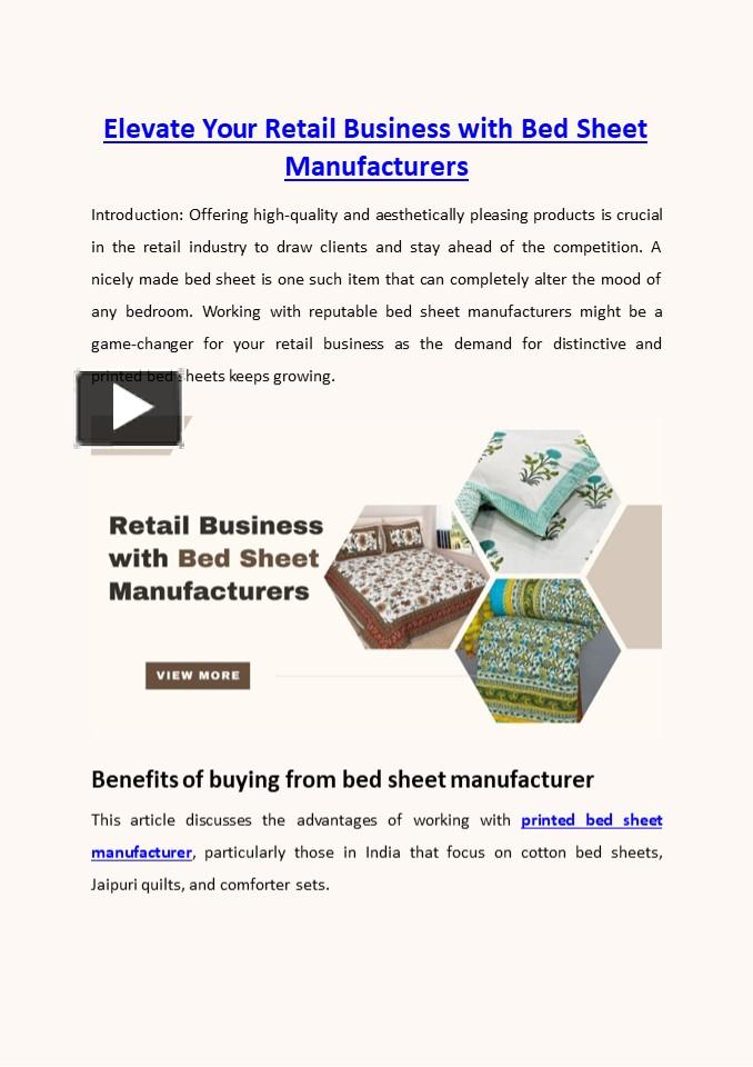 PPT – Elevate Your Retail Business with Bed Sheet Manufacturers PowerPoint presentation | free ...