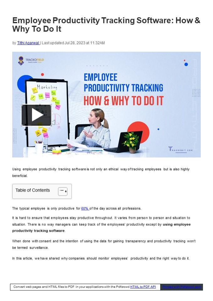 PPT – Employee Productivity Tracking Software: How & Why To Do It PowerPoint presentation | free ...