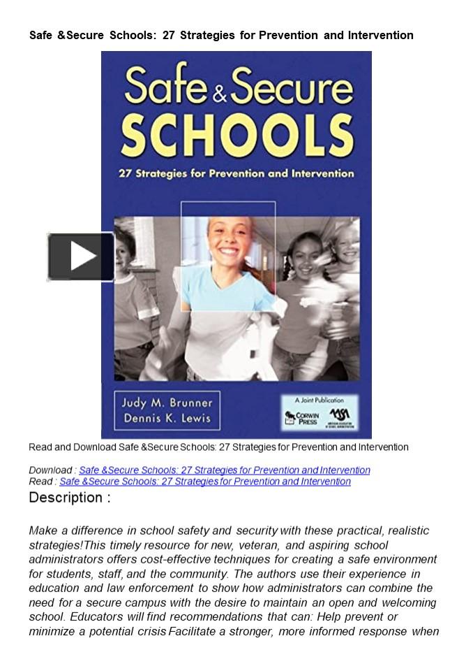 PPT – Full Pdf Safe & Secure Schools: 27 Strategies for Prevention and Intervention PowerPoint ...