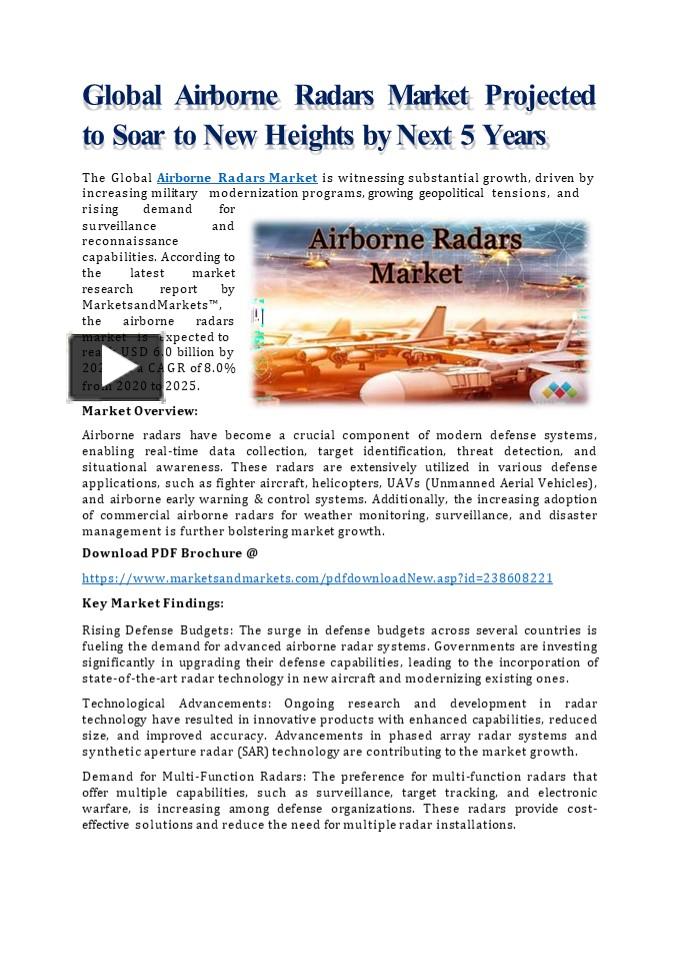 PPT – Global Airborne Radars Market Projected to Soar to New Heights by Next 5 Years PowerPoint ...