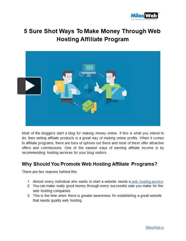 PPT – 5 Sure Shot Ways To Make Money Through Web Hosting Affiliate ...