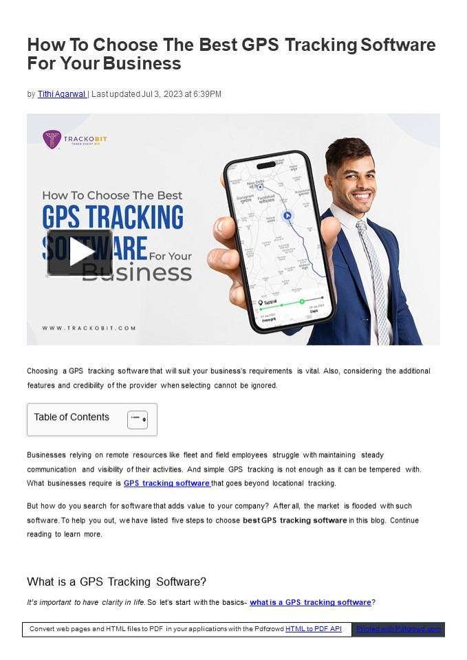 How To Choose The Best GPS Tracking Software For Your Business presentation | free to download