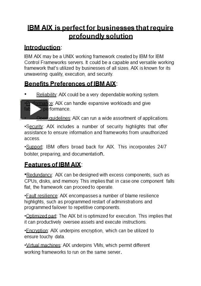 ibm aix presentation | free to download