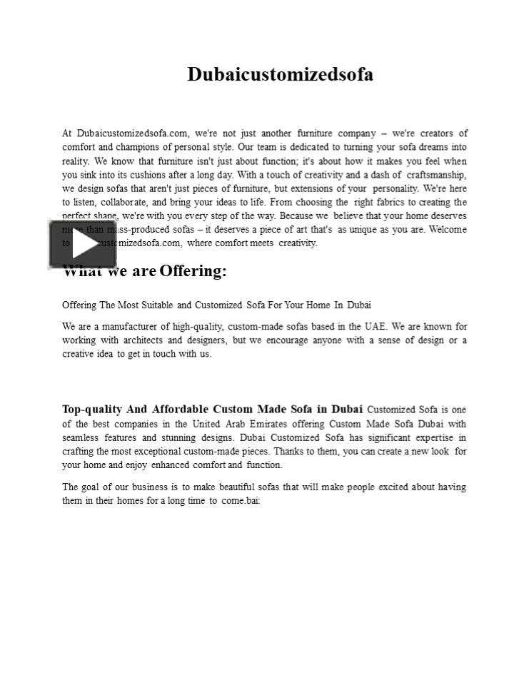 PPT – Dubai customized sofa PowerPoint presentation | free to download ...