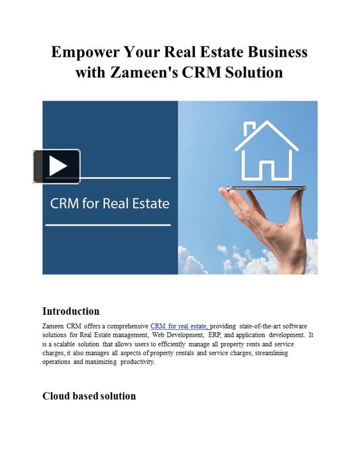 PPT – Empower Your Real Estate Business with Zameen's CRM Solution PowerPoint presentation ...