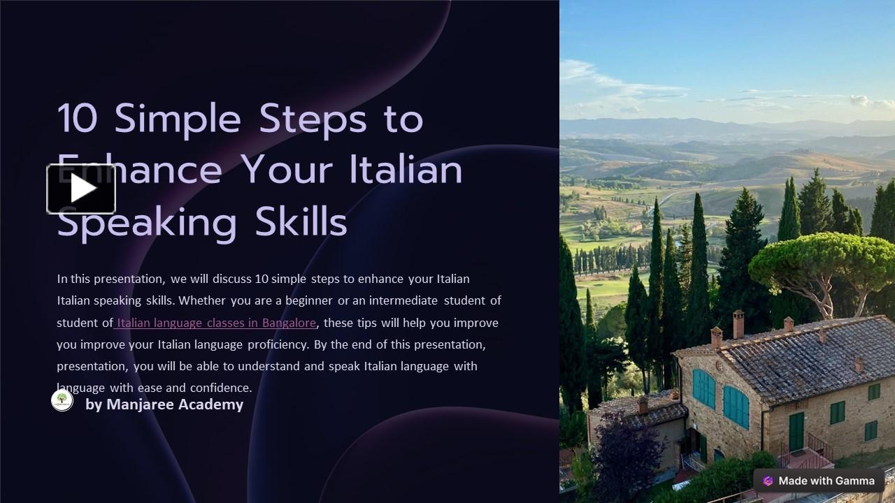 PPT – 10 Simple Steps to Enhance Your Italian Speaking Skills ...