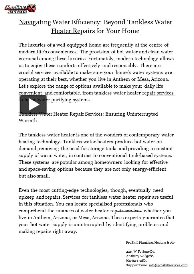 PPT – Navigating Water Efficiency: Beyond Tankless Water Heater Repairs for Your Home PowerPoint ...