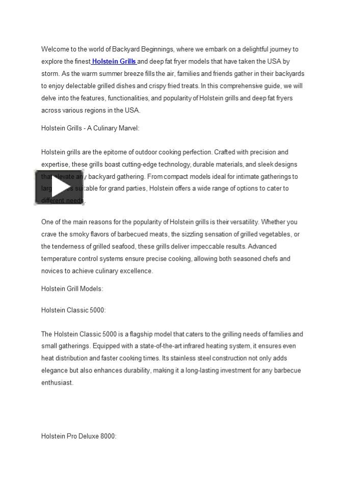 PPT – Holstein Grills | Deep Fat Fryer | Holstein Grill Models PowerPoint presentation | free to ...