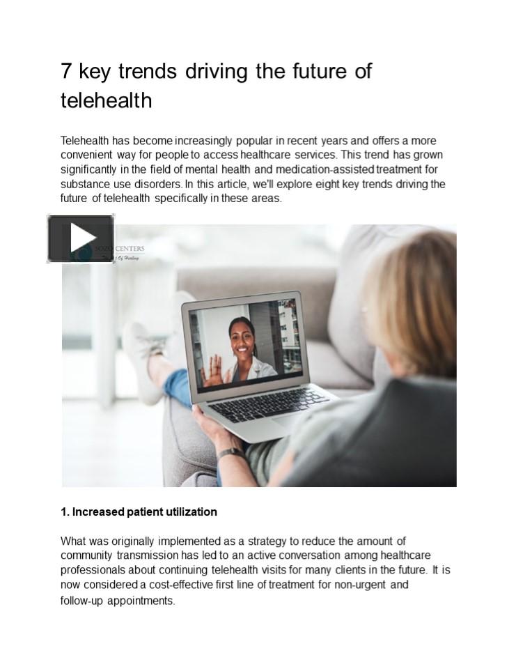7 key trends driving the future of telehealth presentation | free to download