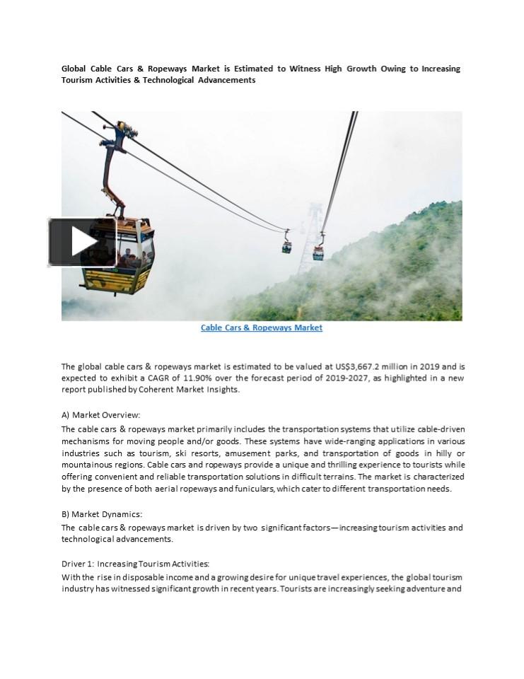 PPT – Cable Cars & Ropeways Market PowerPoint presentation | free to download - id: 976441-Mjg5M