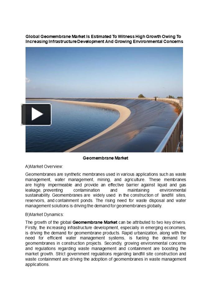 PPT – Geomembrane Market PowerPoint presentation | free to download - id: 9764d7-ZTQ1Z