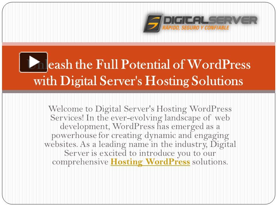 PPT – Unleash the Full Potential of WordPress with Digital Server's Hosting Solutions PowerPoint ...