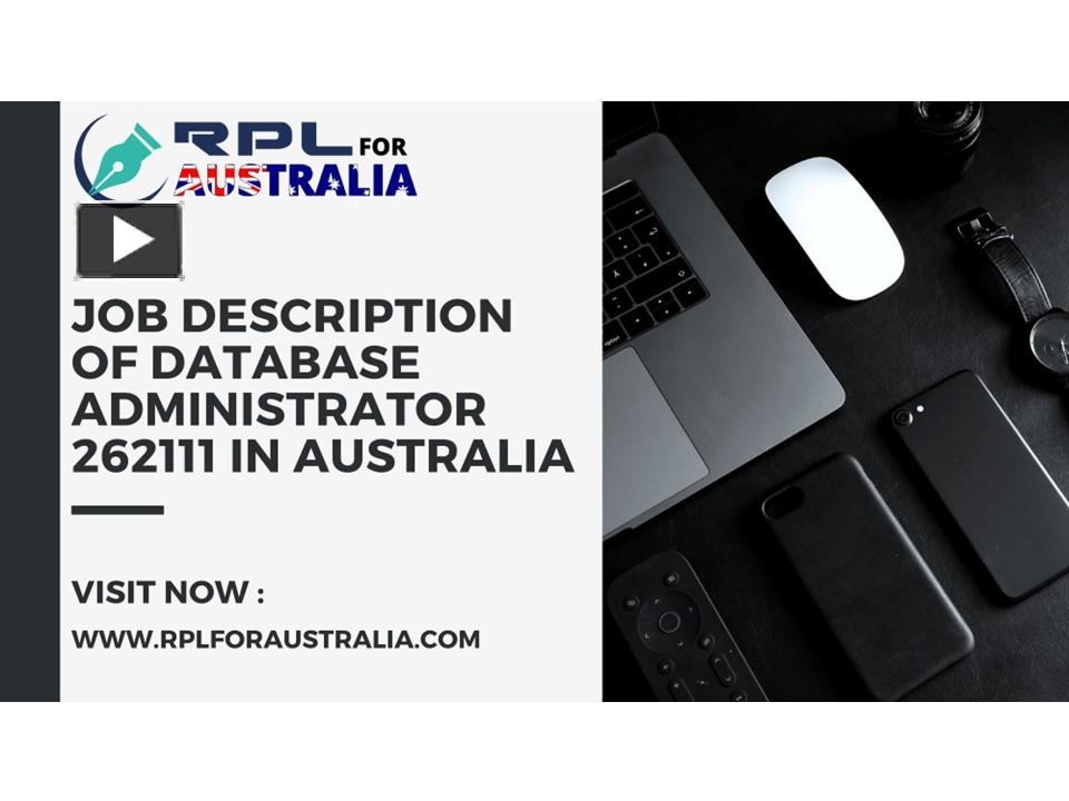 PPT – Job Description Of Database Administrator 262111 in Australia PowerPoint presentation ...