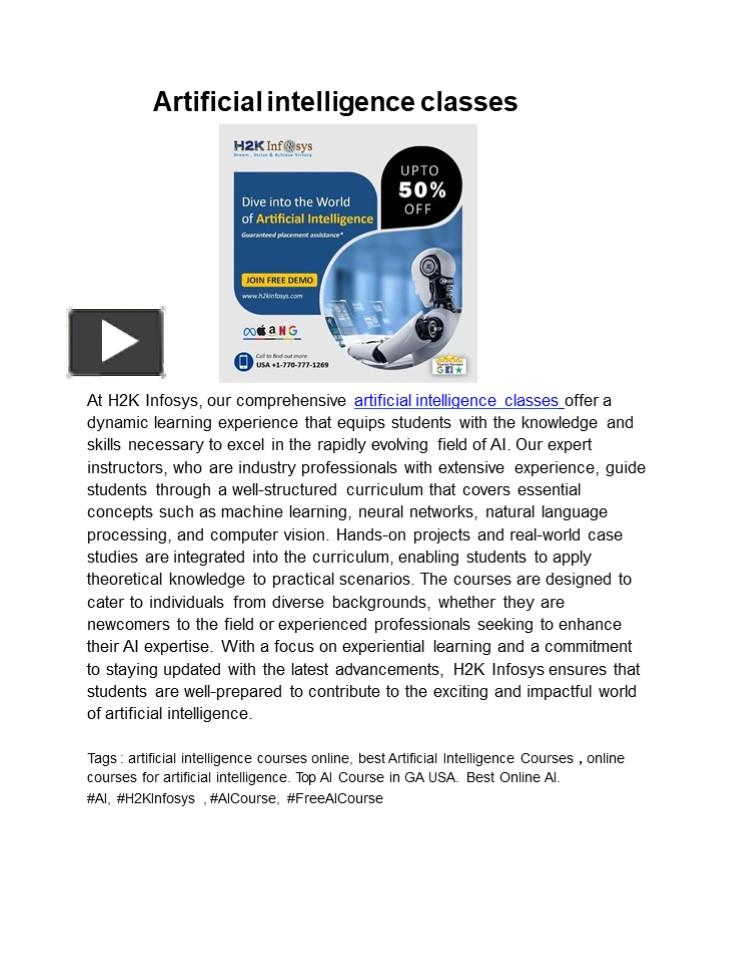 PPT – Artificial intelligence classes (1) PowerPoint presentation ...