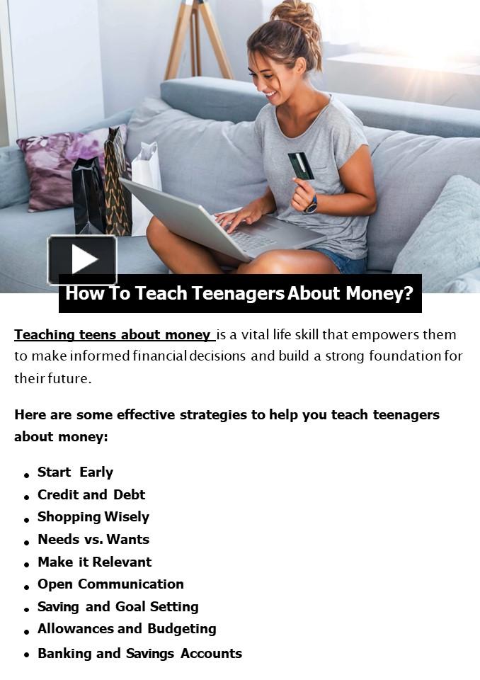How To Teach Teenagers About Money? presentation | free to download