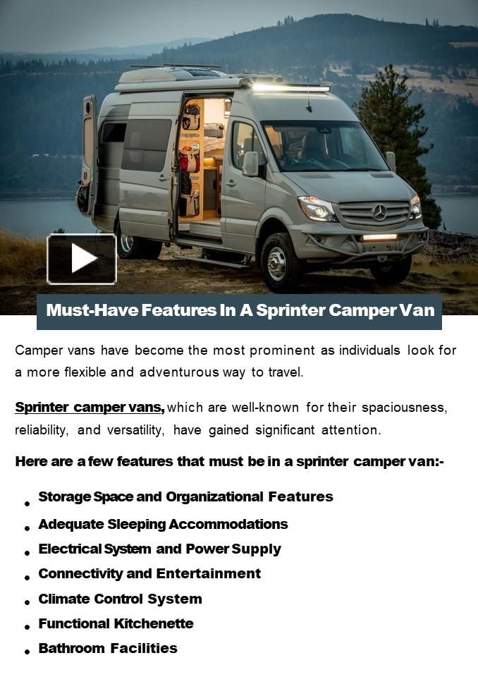 PPT – Must-Have Features In A Sprinter Camper Van PowerPoint ...