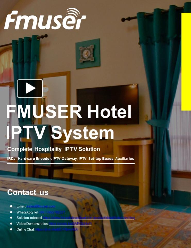 FMUSER Hotel IPTV Solution Introduction presentation | free to download