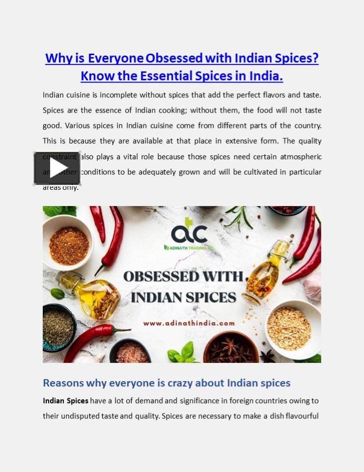 PPT – Why is Everyone Obsessed with Indian Spices? Know the Essential Spices in India PowerPoint ...
