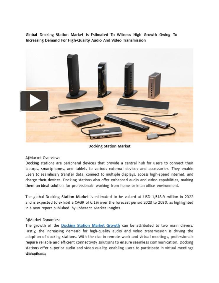 PPT – Docking Station Market PowerPoint presentation | free to download - id: 976cf0-YjYzN