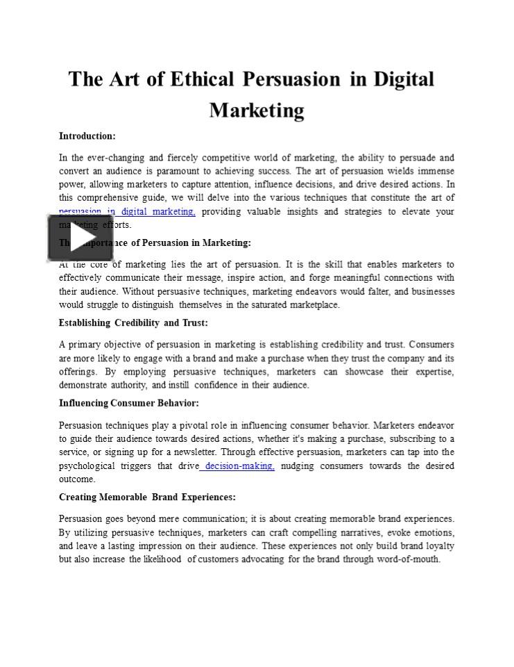 PPT – The art of Persuasion in Digital Marketing PowerPoint ...