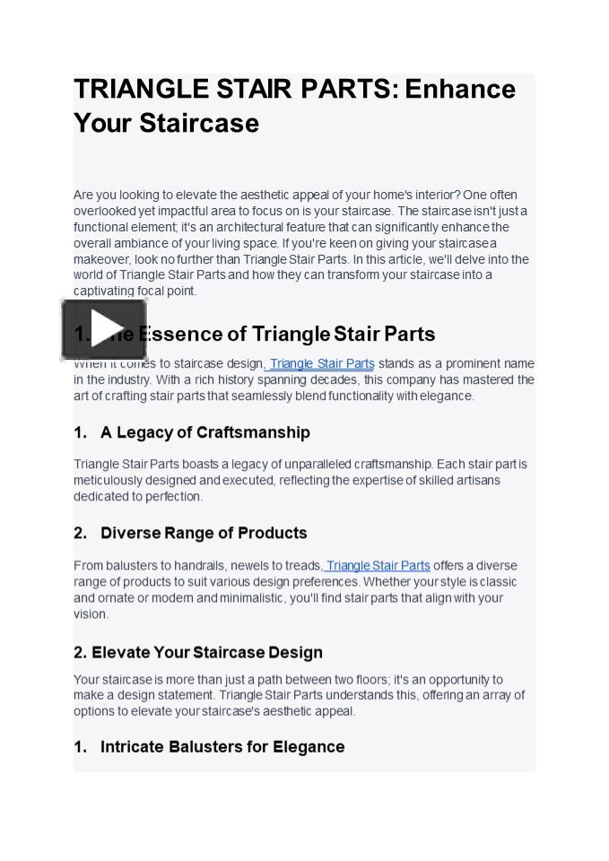 PPT – TRIANGLE STAIR PARTS: Enhance Your Staircase PowerPoint presentation | free to download ...