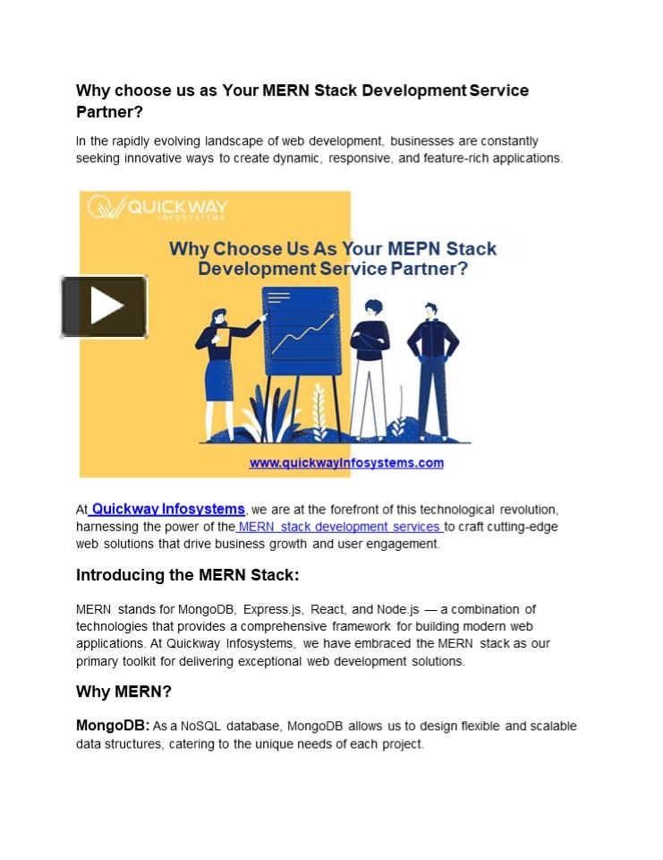 PPT – Why Choose Us As Your MERN Stack Development Service Partner? PowerPoint presentation ...